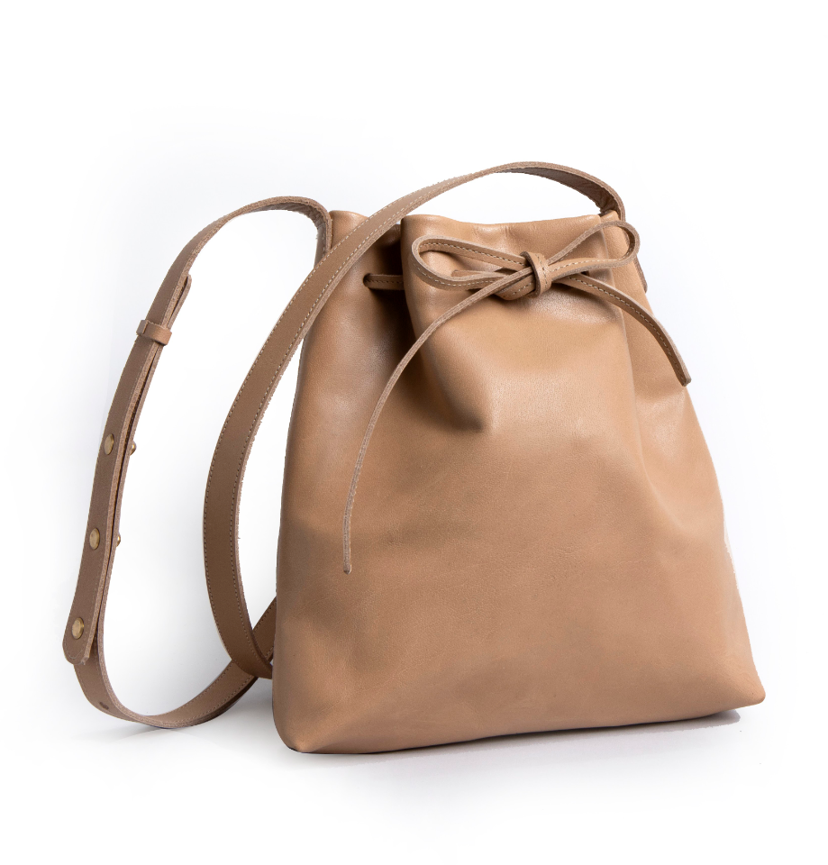 Darlene Tan Leather Drawstring With Bow – Viva Bags of California
